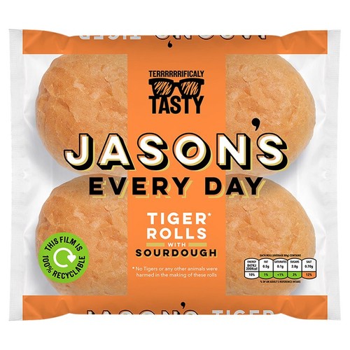 Jason's Every Day Tiger Bread Rolls with Sourdough 4 Pack - Morrisons ...