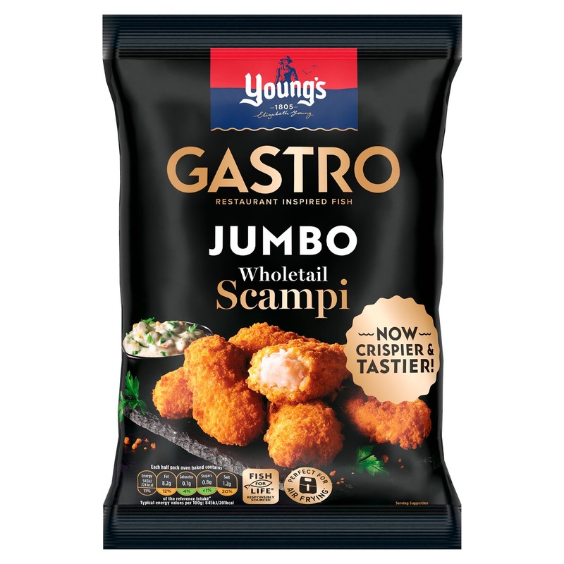 Young's Gastro Jumbo Wholetail Scampi 230g - Morrisons Online Groceries ...