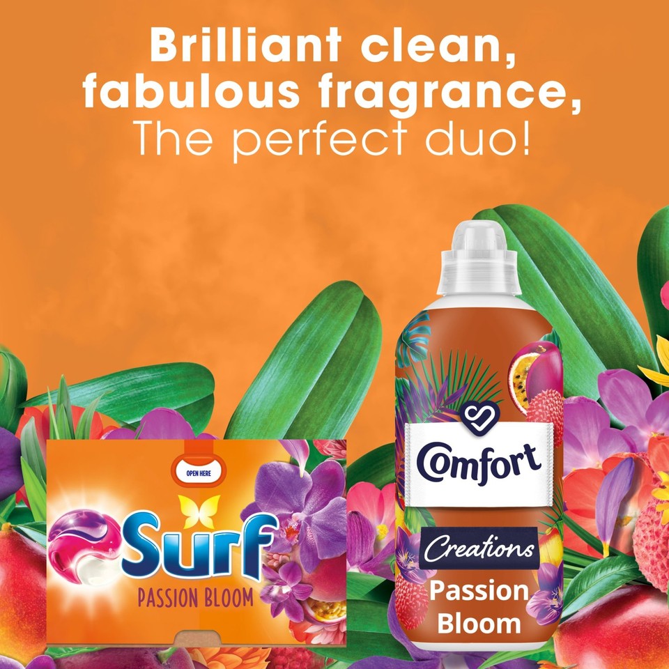 Surf 3 in 1 Laundry Washing Detergent Capsules Passion Bloom 26 Washes ...