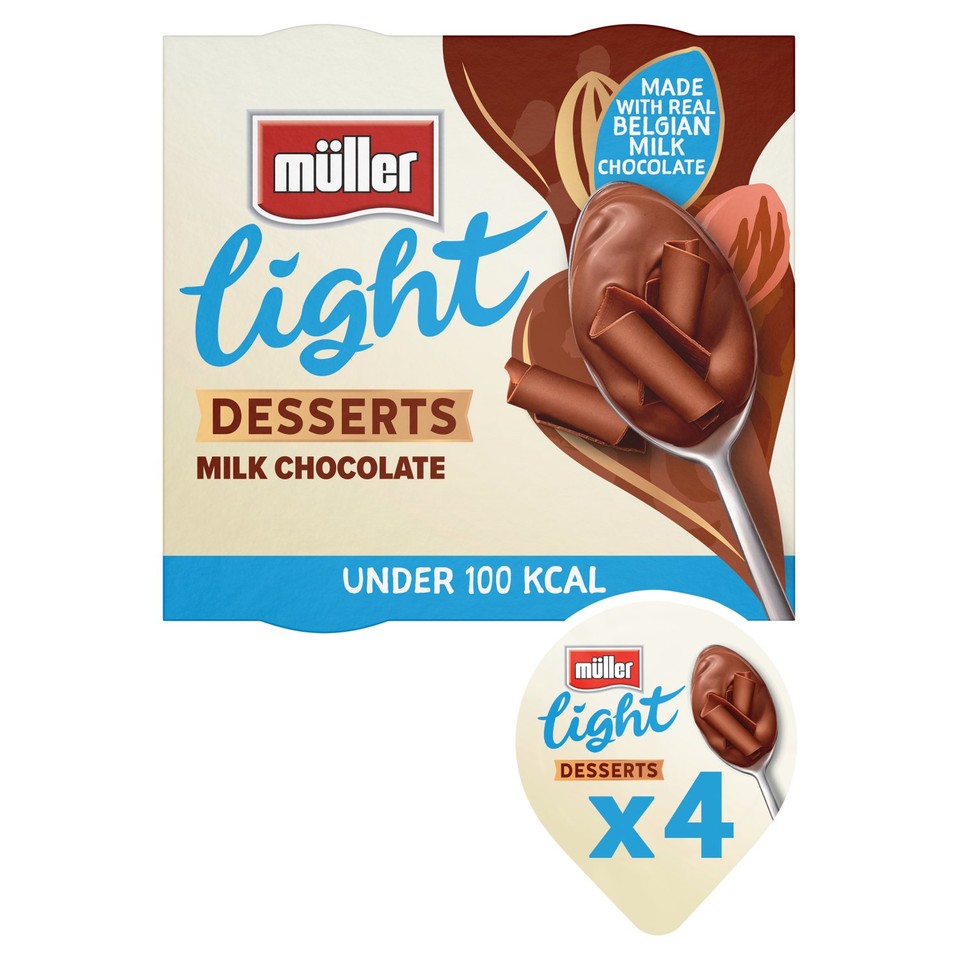 Muller Light Desserts Milk Chocolate 4 x 90g (360g) - Morrisons Online ...