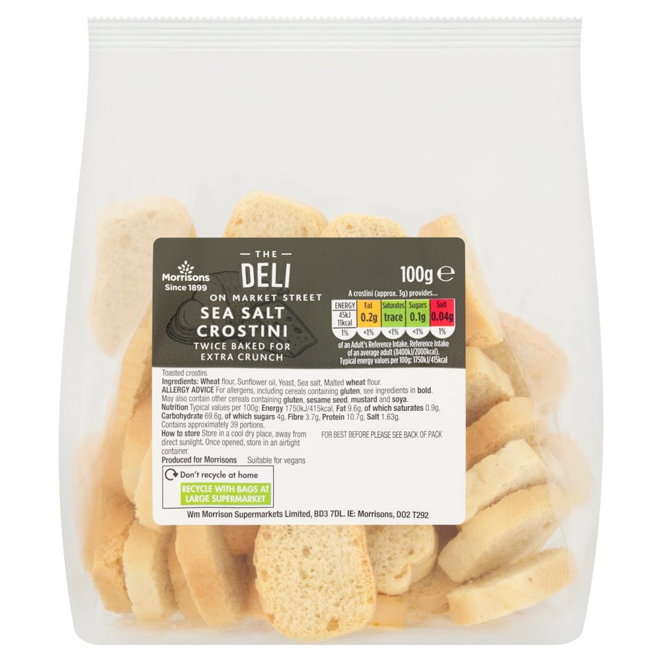 Market Street Deli Sea Salt Crostini - Morrisons Online Groceries & Offers