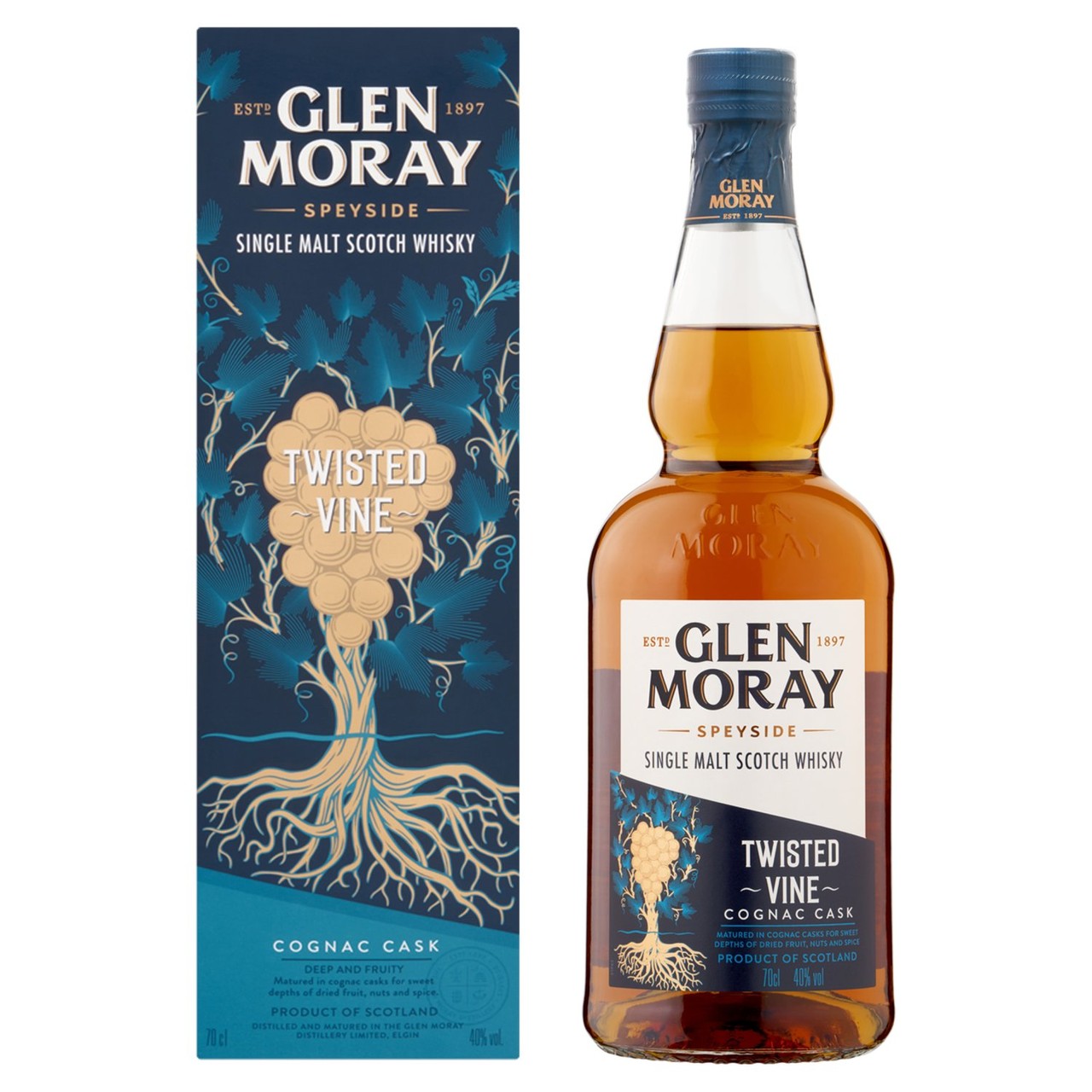 Glen Moray Twisted Vine Single Malt Scotch Whisky - Morrisons Online ...