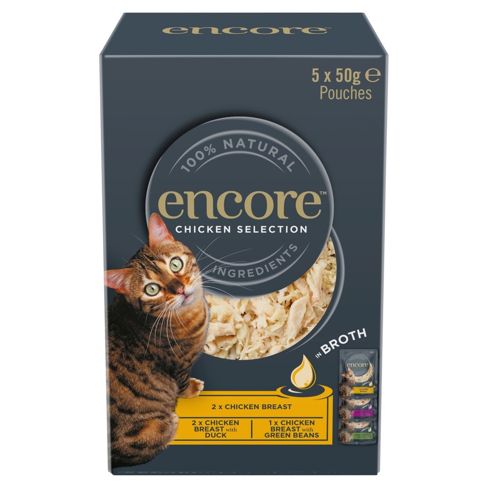 Encore Cat Pouches, Chicken Selection in Broth - Morrisons Online ...