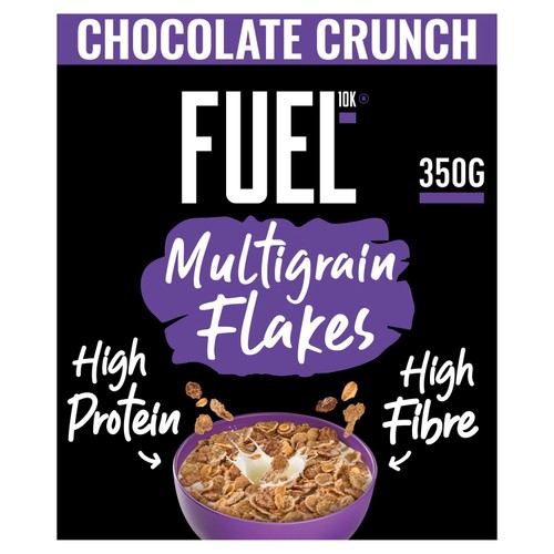 FUEL10K Chocolate Multigrain Flakes High Protein Breakfast Cereal 350g ...