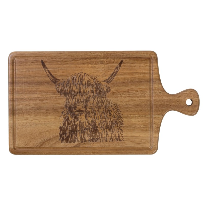 Nutmeg Home Highland Cow Engraved Serve Board - Morrisons Online ...