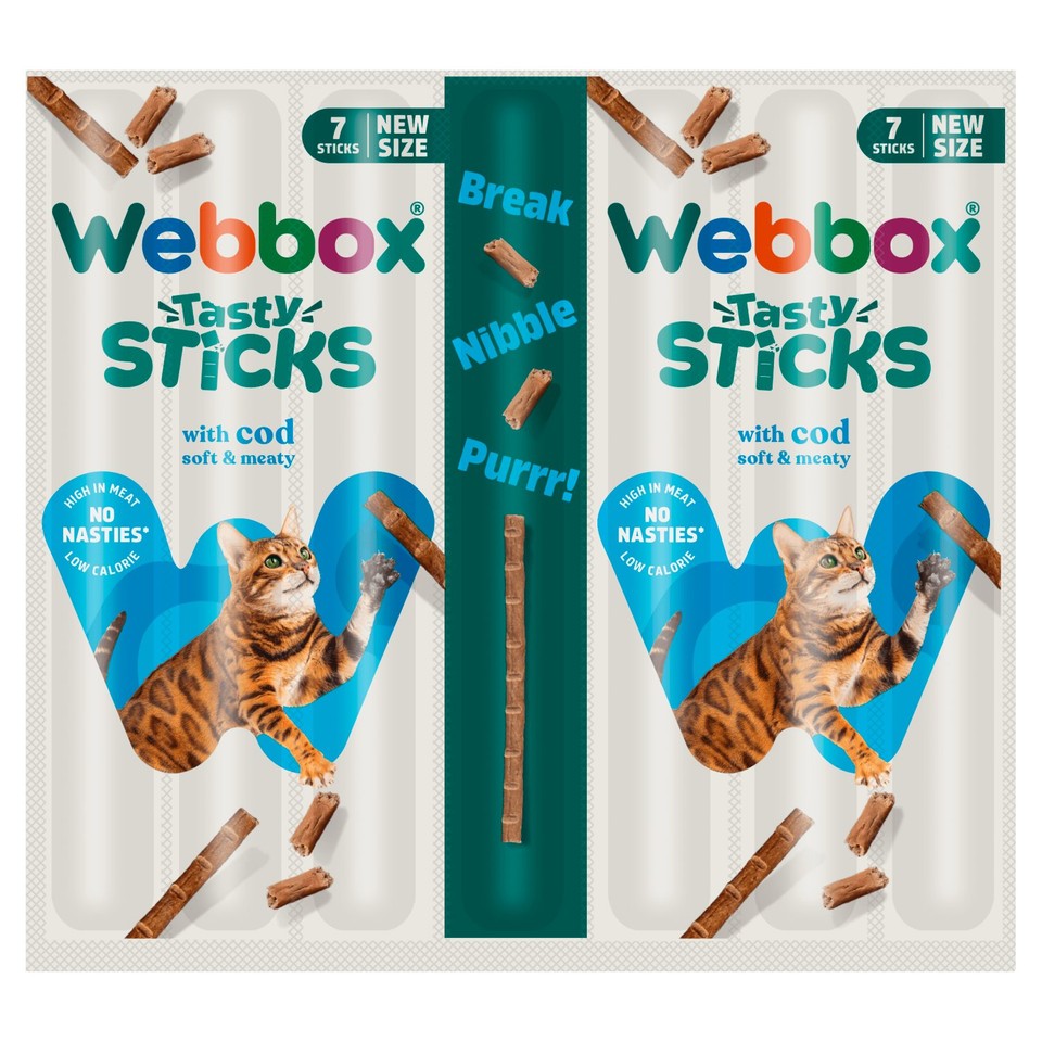 Webbox Tasty Sticks with Cod 7 x 5g (35g) - Morrisons Online Groceries ...