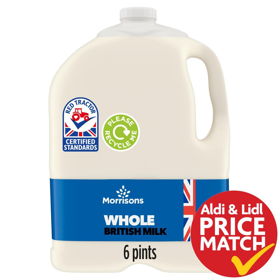Morrisons British Whole Milk 6 Pint - Morrisons Online Groceries & Offers