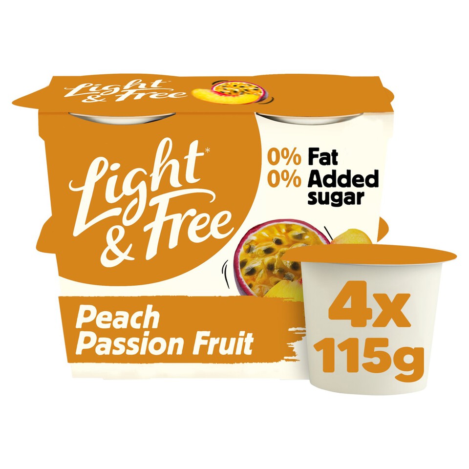 Light And Free Peach And Passion Fruit Yogurt Morrisons Online Groceries And Offers