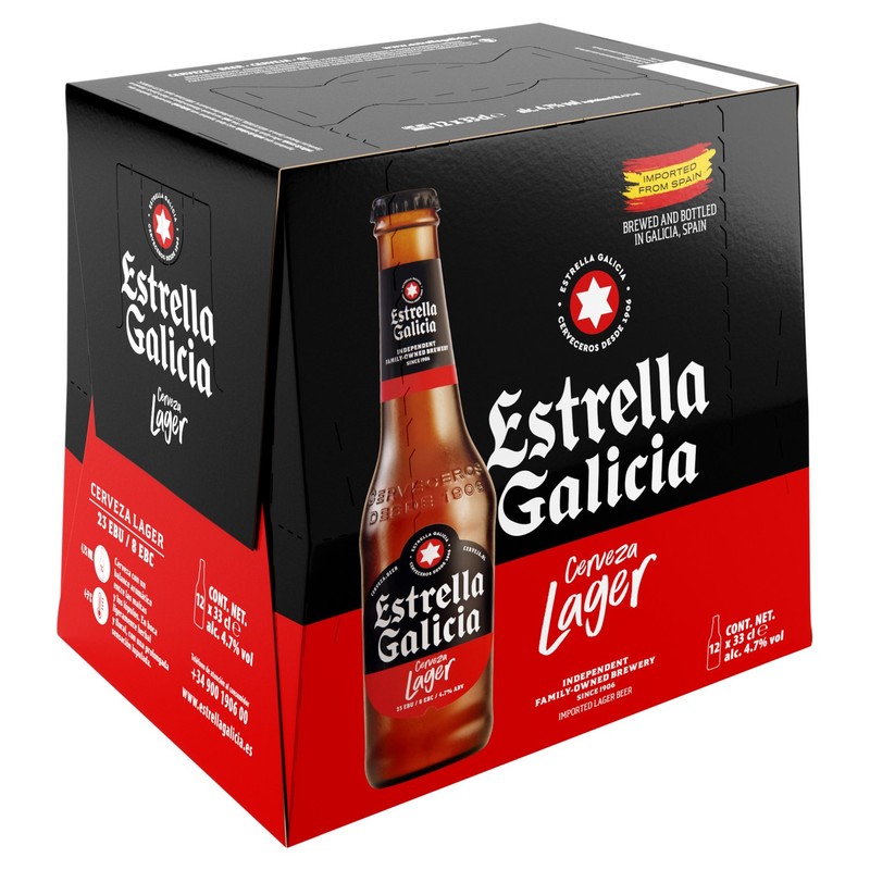 Estrella Galicia Premium Spanish Lager Bottles 12 x 330ml - Morrisons ...