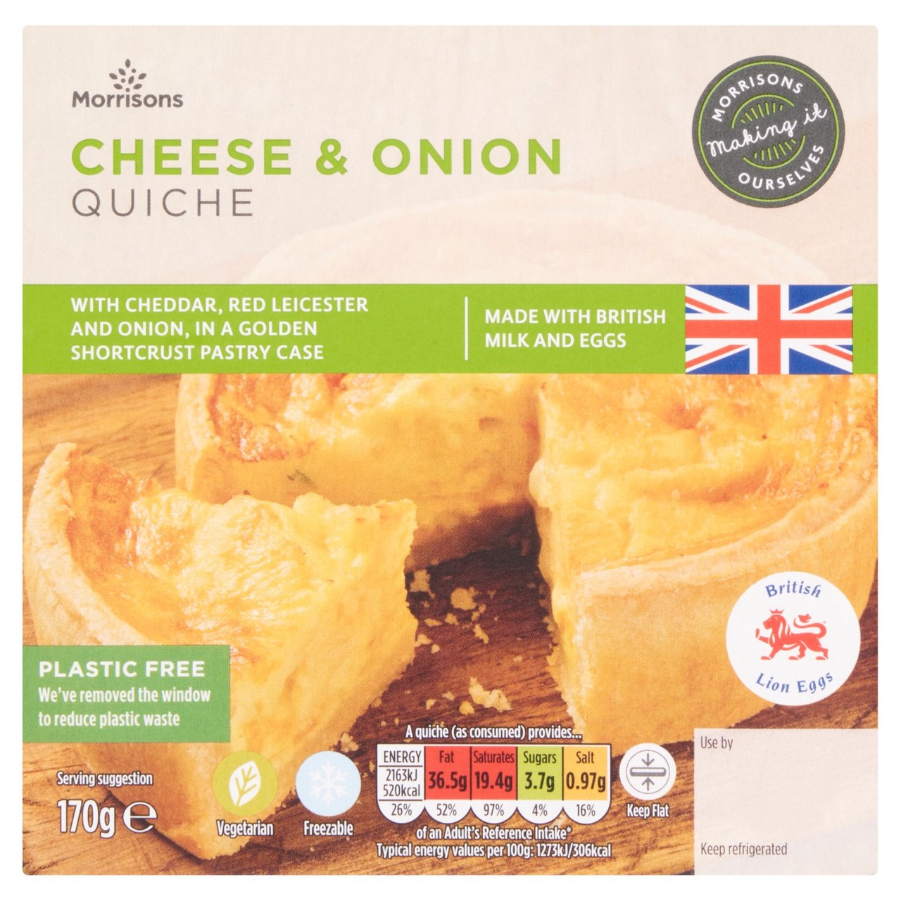 Morrisons Cheese & Onion Quiche - Morrisons Online Groceries & Offers