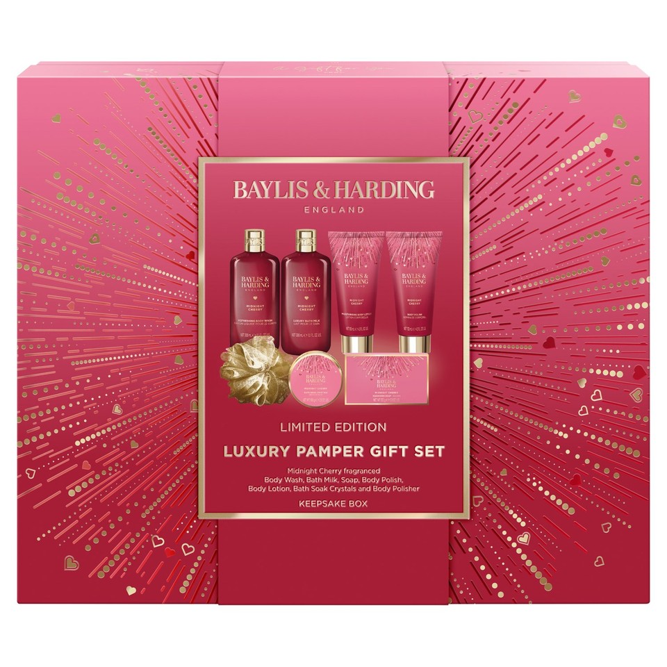 Baylis & Harding Midnight Cherry Luxury Pamper Gift Set - Morrisons ...