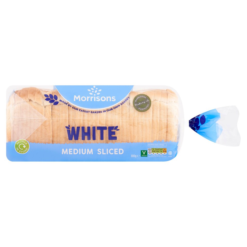 Morrisons White Medium Sliced Bread - Morrisons Online Groceries & Offers