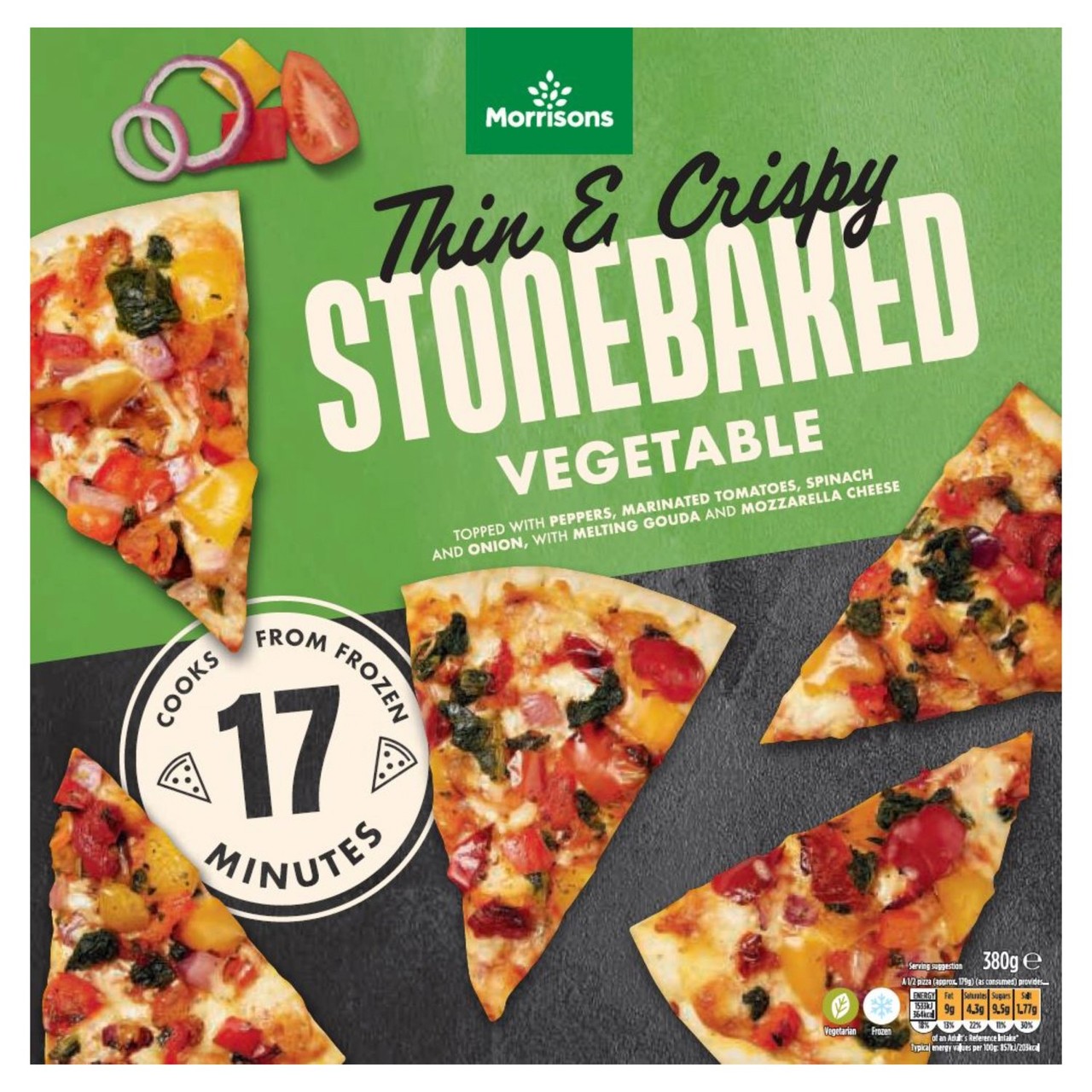 Morrisons Thin & Crispy Stonebaked Vegetable Pizza 380g - Morrisons ...