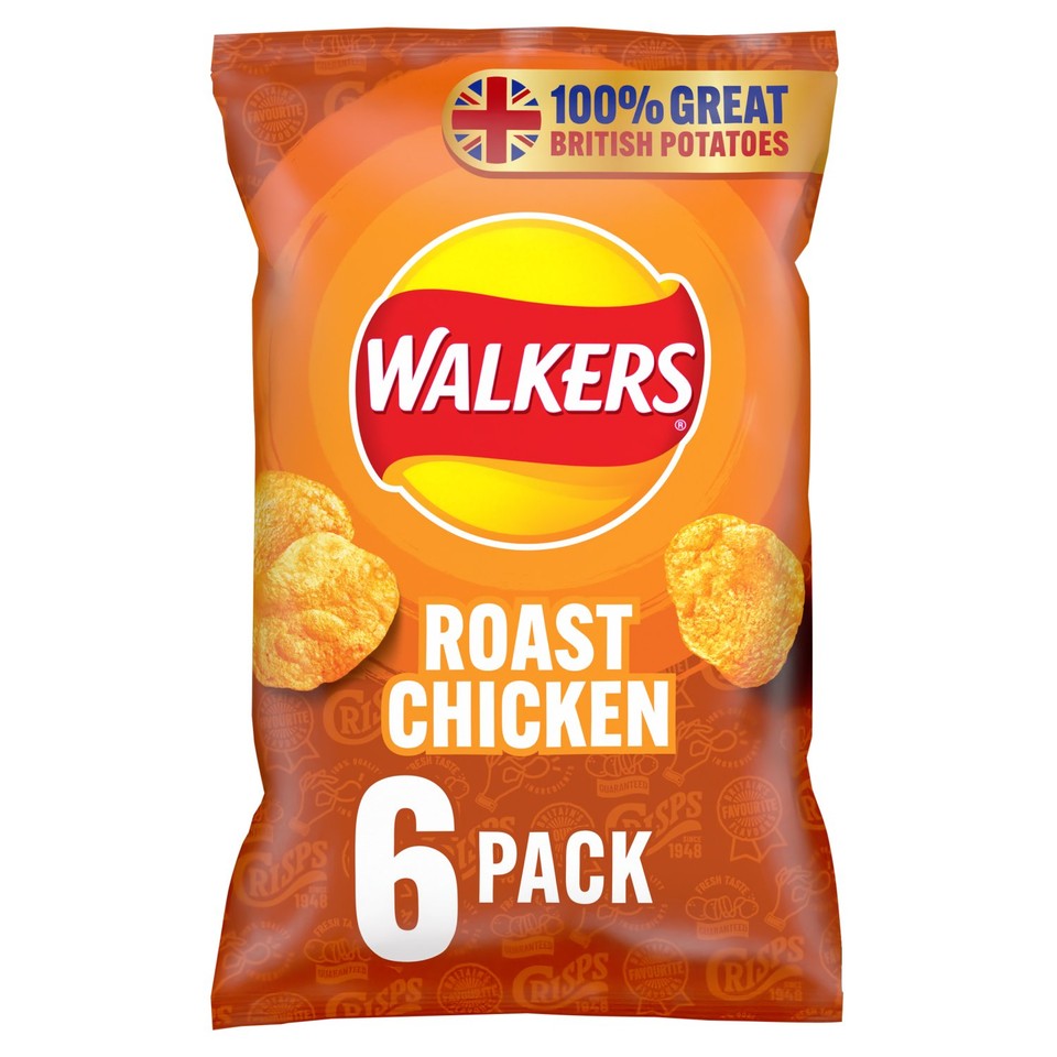 Walkers Roast Chicken Multipack Crisps 6x25g - Morrisons Online ...