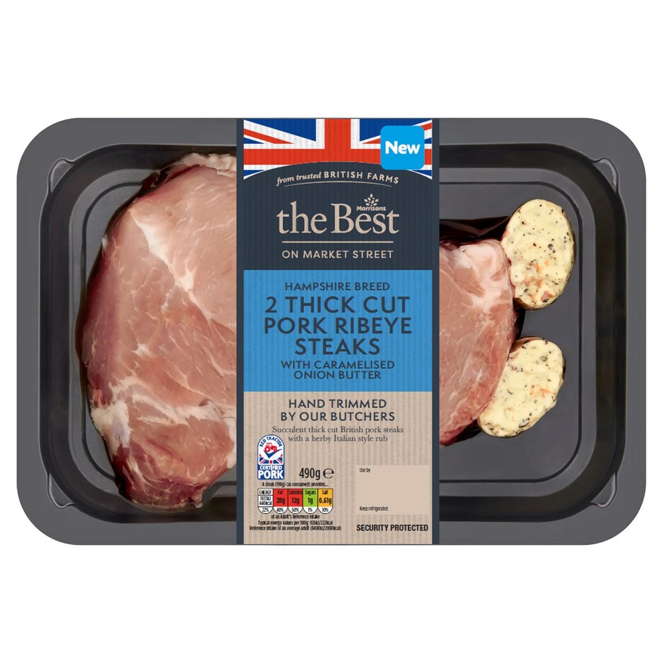 Morrisons The Best Pork Ribeye Steaks With Italian Rub 490g - Morrisons ...