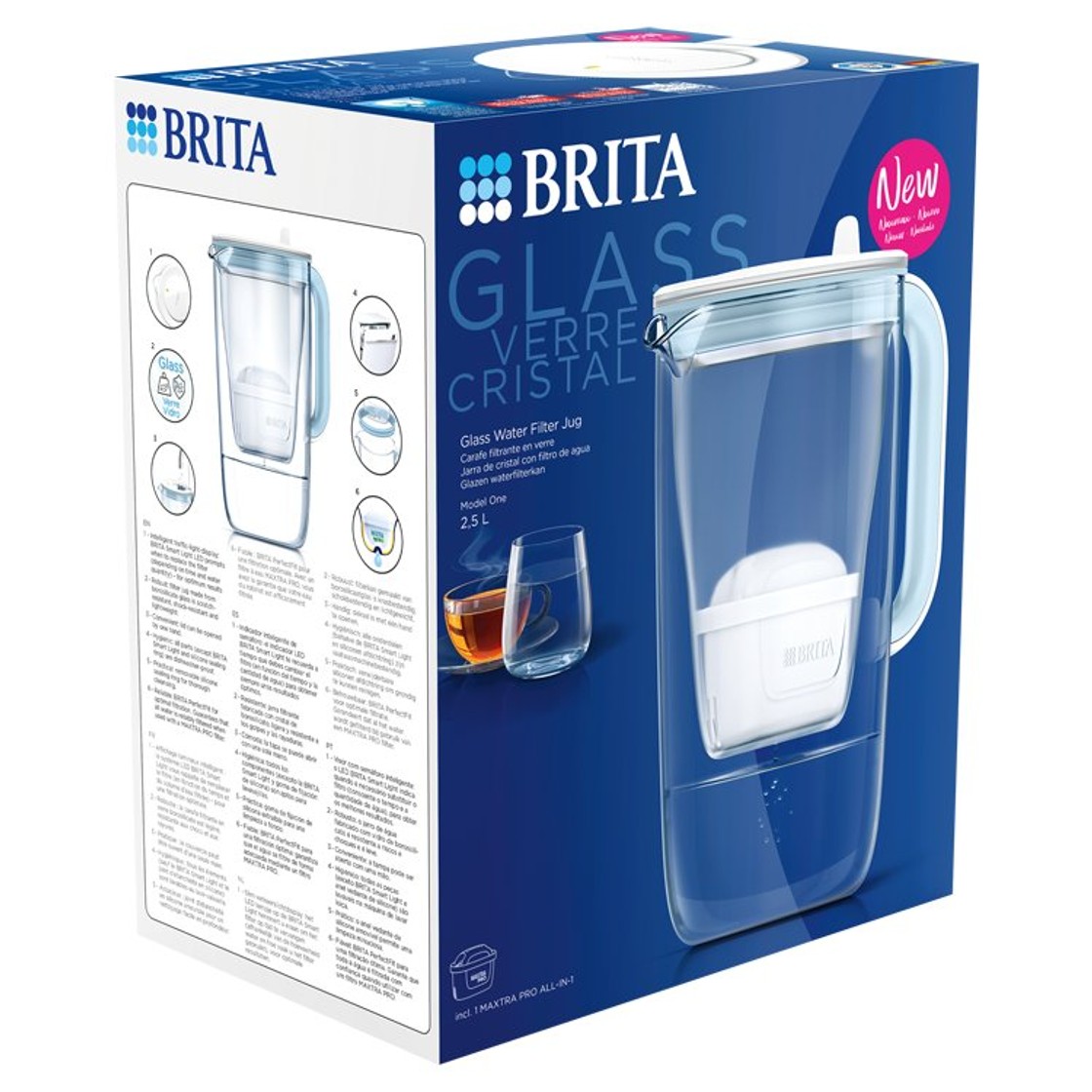 Brita Glass Water Filter Jug Light Blue Incl. 1x Maxtra Pro - Morrisons ...