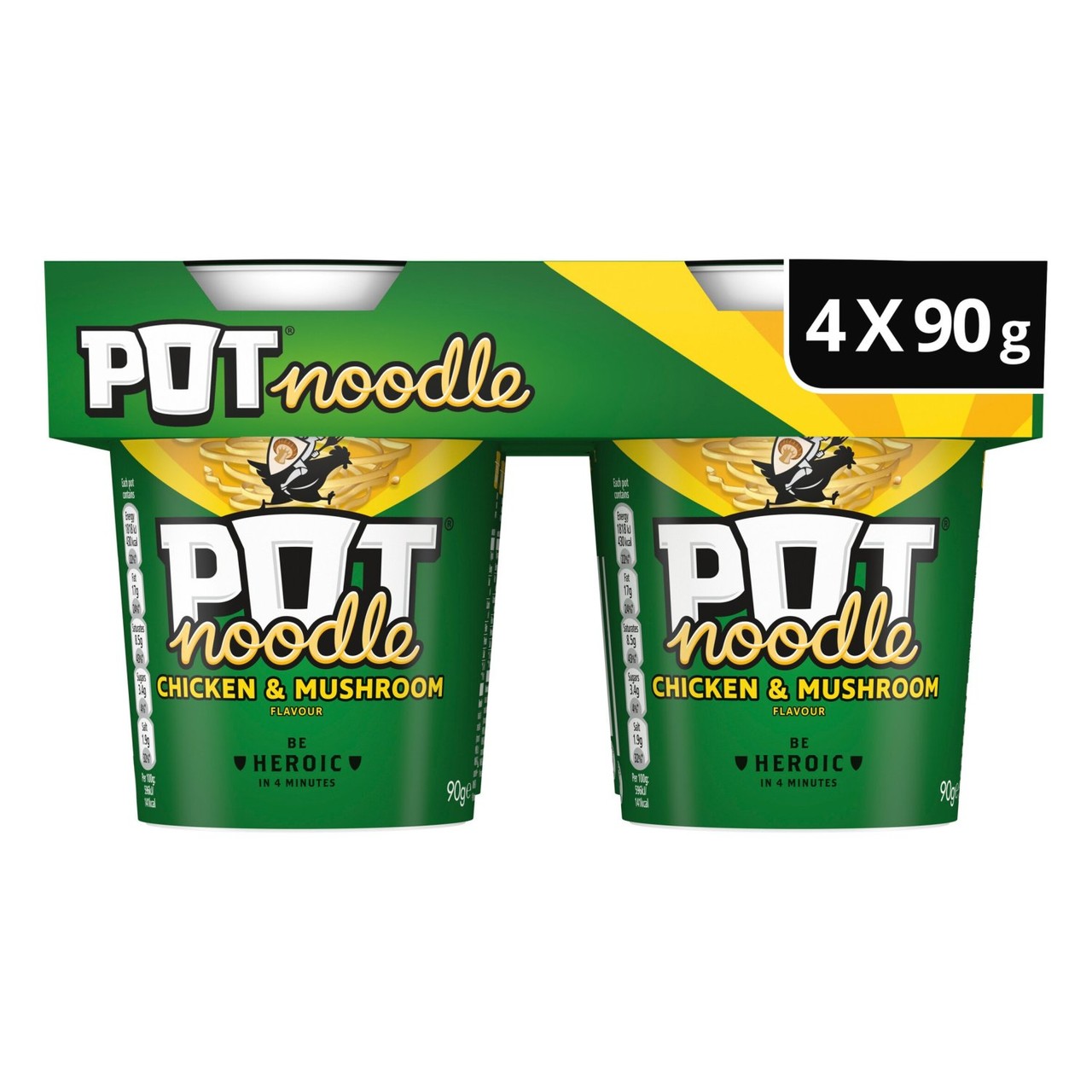 Pot Noodle Chicken & Mushroom 4x90g - Morrisons Online Groceries & Offers