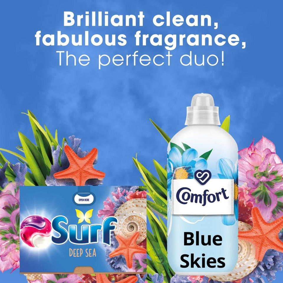 Surf 3 in 1 Laundry Washing Detergent Capsules Deep Sea 51 Washes ...