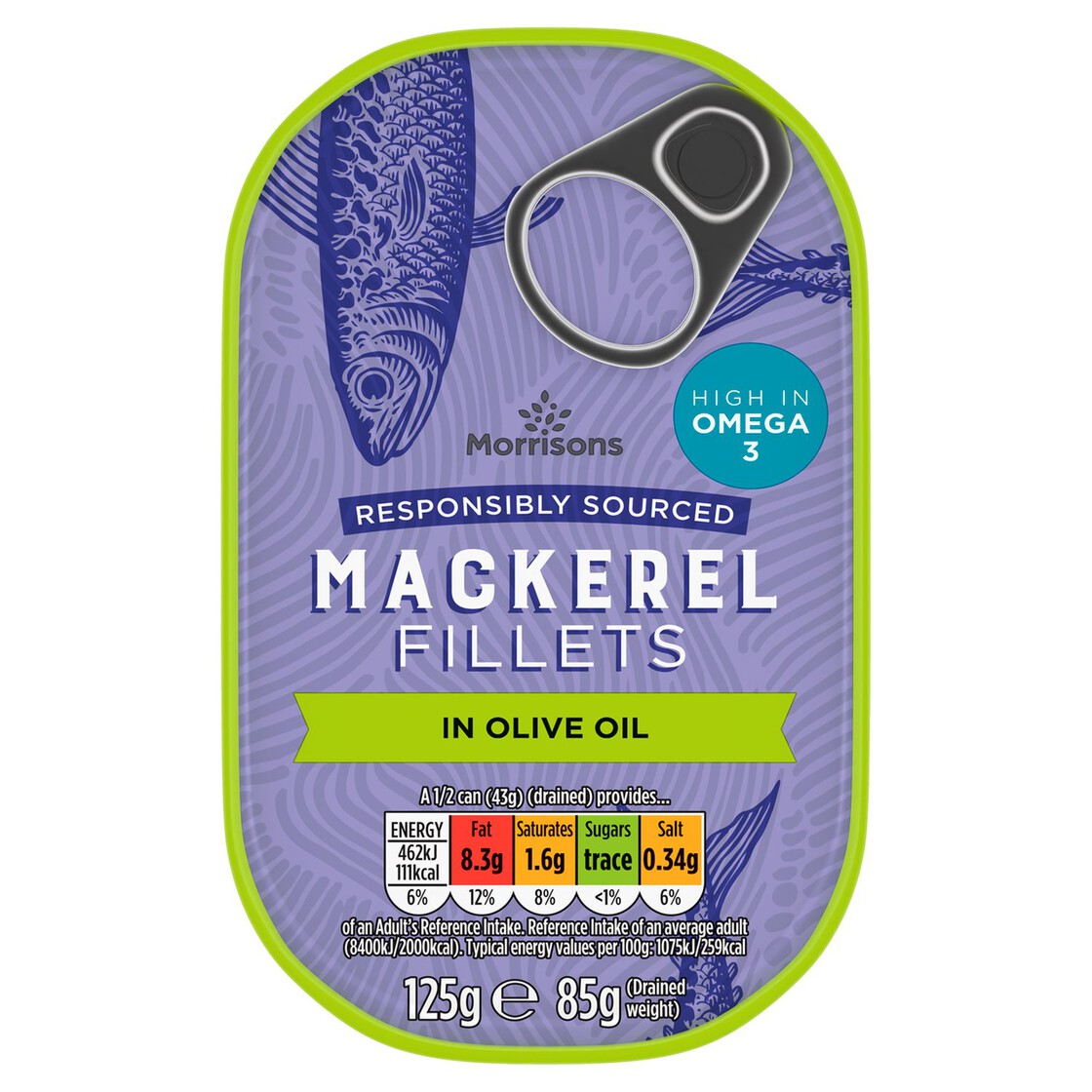Morrisons Mackerel Fillets In Olive Oil (125g) - Morrisons Online ...