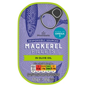 Morrisons Mackerel Fillets In Olive Oil (125g) - Morrisons Online ...