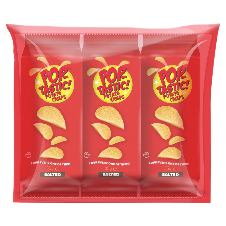 Pop-Tastic! Salted Potato Crisps 3 x 35g - Morrisons Online Groceries ...