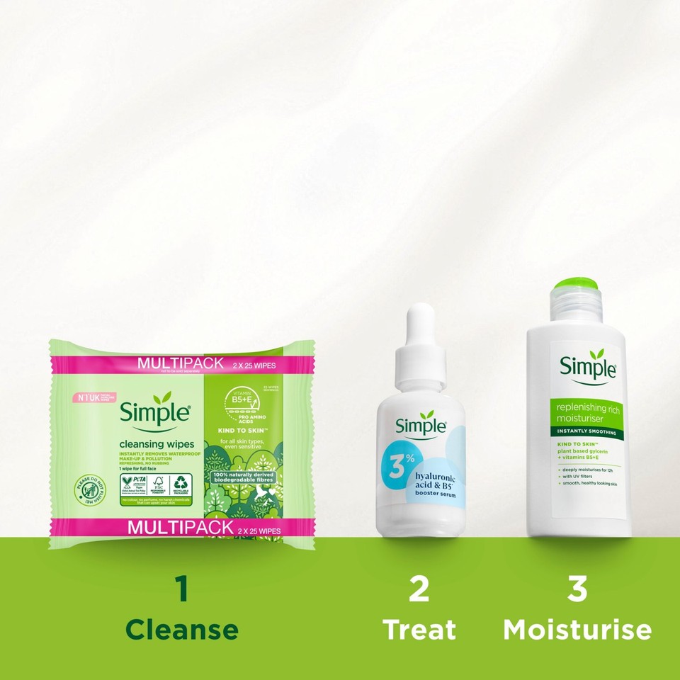 Simple Cleansing Face Wipes Biodegradable - Morrisons Online Groceries ...