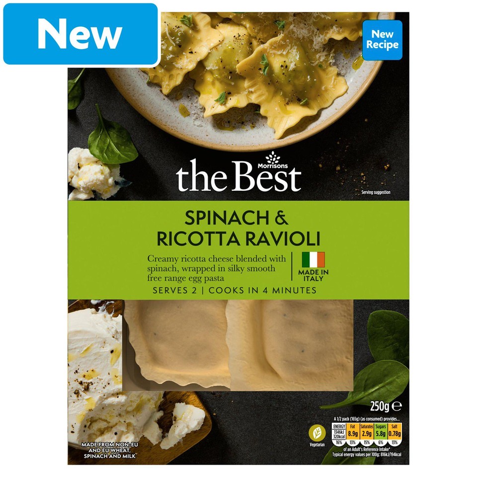 Morrisons The Best Spinach & Ricotta Ravioli 250g - Morrisons Online ...