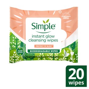 Simple Face Wipes Bio Instant Protect & Glow - Morrisons Online ...