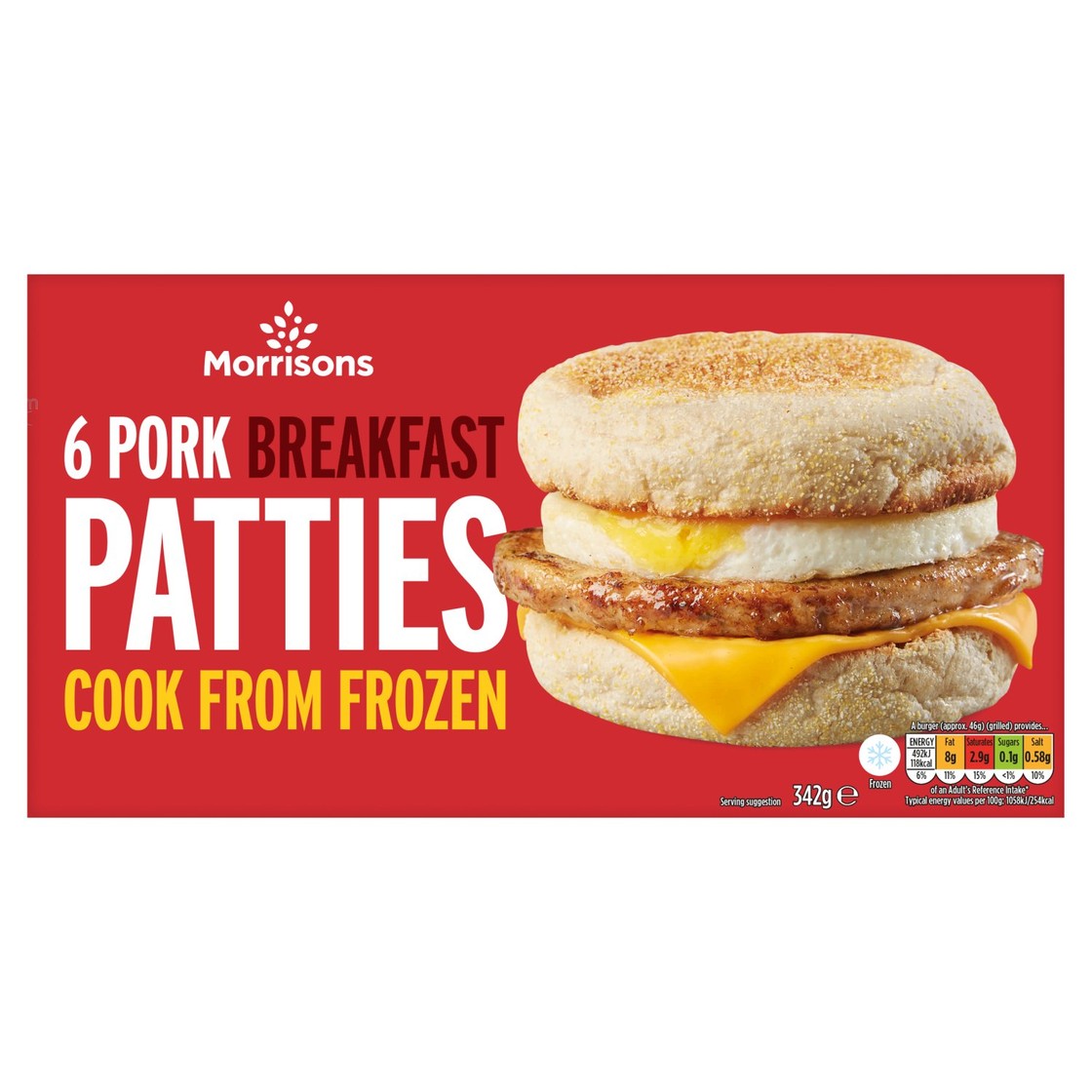 Morrisons 6 Pork Breakfast Patties 342g - Morrisons Online Groceries ...