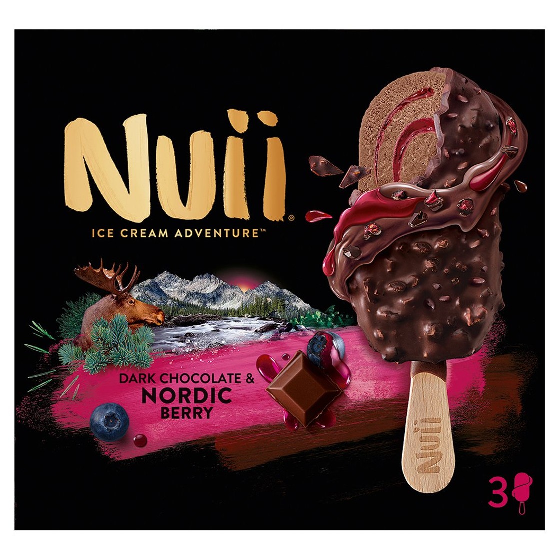 Nuii Dark Chocolate & Nordic Berry Ice Cream Sticks - Morrisons Online ...