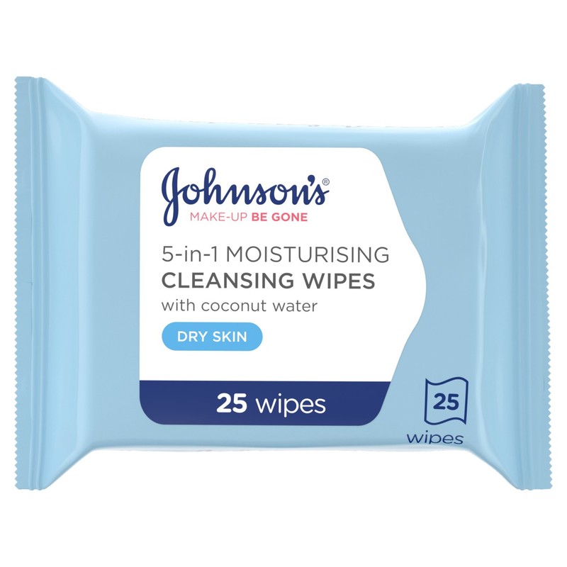 JOHNSON'S Make-Up Be Gone 5-in-1 Moisturising Wipes, 25 Wipes ...