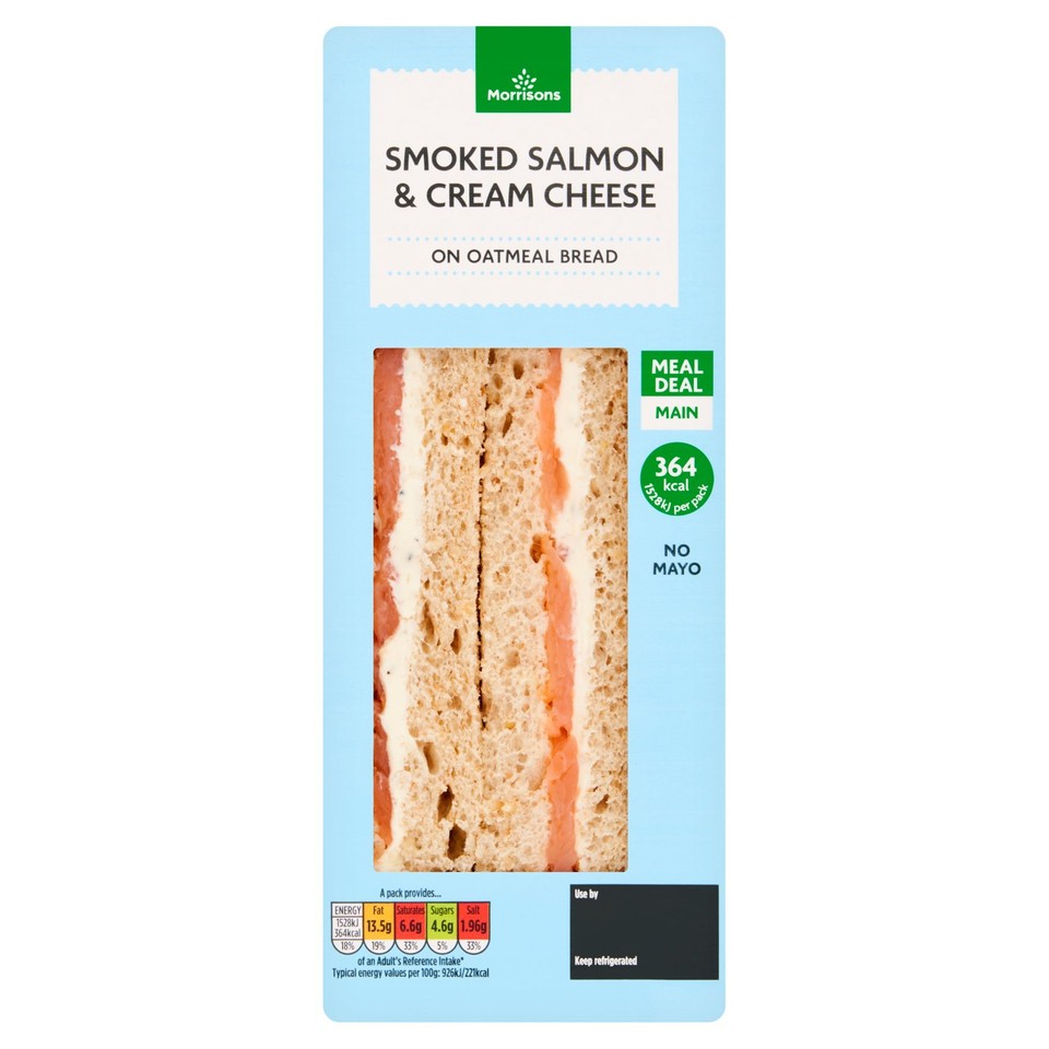 Morrisons Salmon & Cream Cheese Sandwich - Morrisons Online Groceries ...