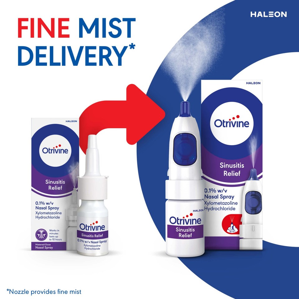 Otrivine Sinusitis Relief Decongestant Nasal Spray 0.1% - Morrisons ...
