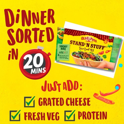 Old El Paso Stand 'N' Stuff Smoky BBQ Taco Boat Kit 350g - Morrisons ...