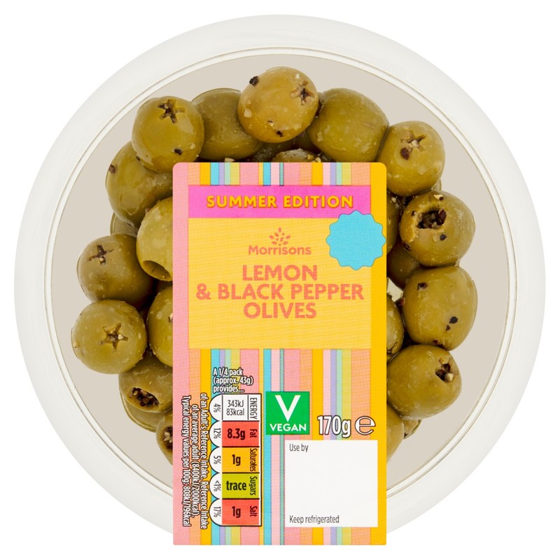 Morrisons Lemon And Pepper Olives 170g - Morrisons Online Groceries ...