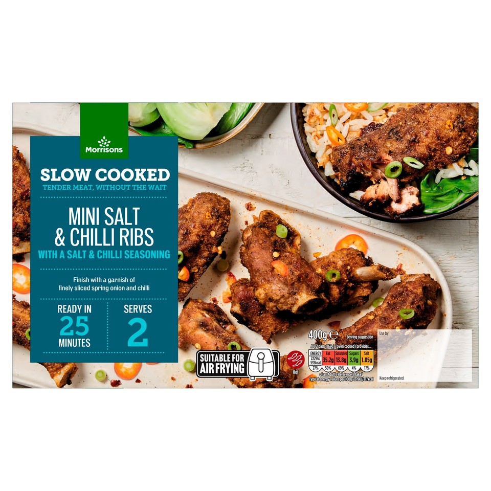 Morrisons Slow Cooked Mini Salt And Chilli Ribs 400g - Morrisons Online ...