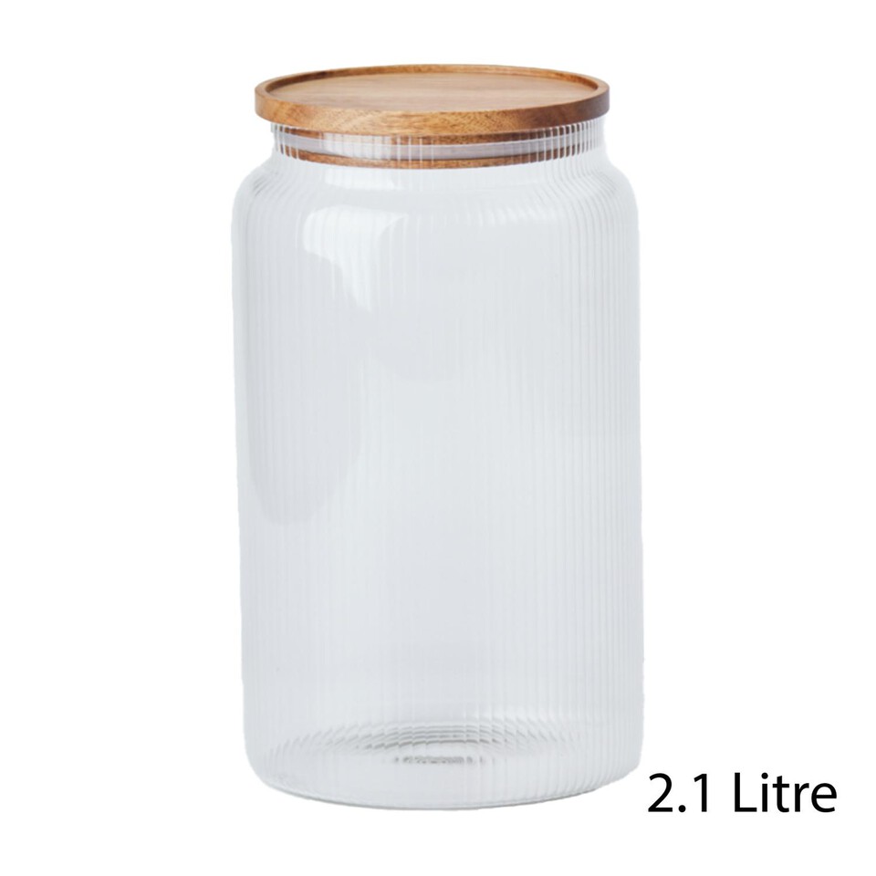 Nutmeg Home Wood & Glass Storage Jar Large - Morrisons Online Groceries ...