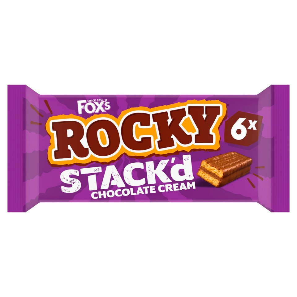 Fox's Biscuits Rocky STACK'd Chocolate Biscuit Bars 6 Bars Multipack ...