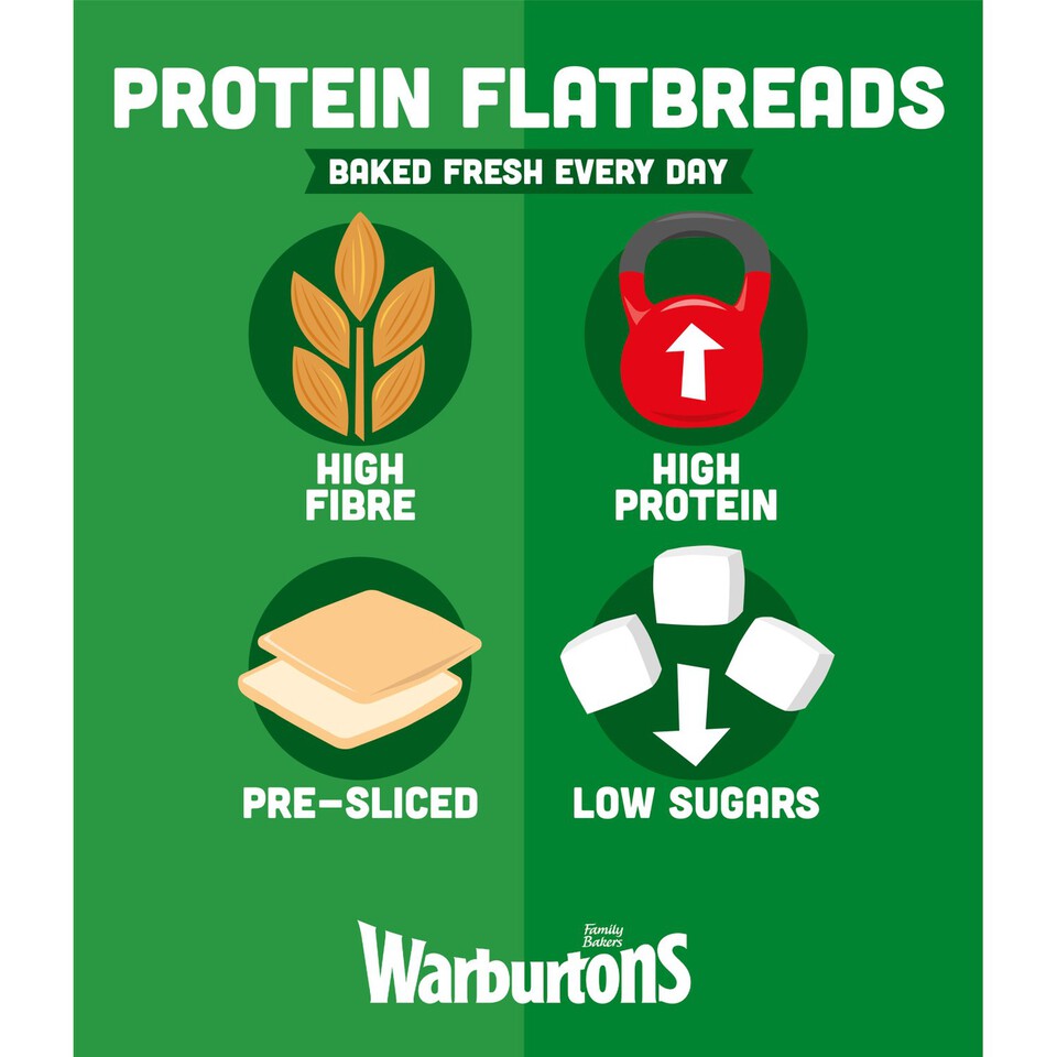 Warburtons Protein Sliced Flatbreads - Morrisons Online Groceries & Offers