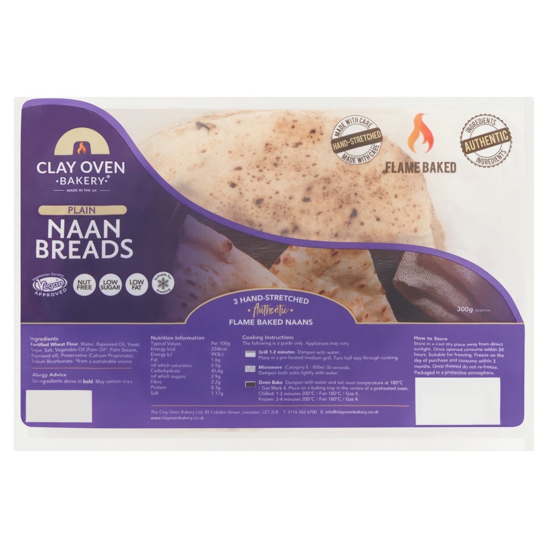 The Clay Oven Bakery Plain Naan Breads 3 pack - Morrisons Online ...