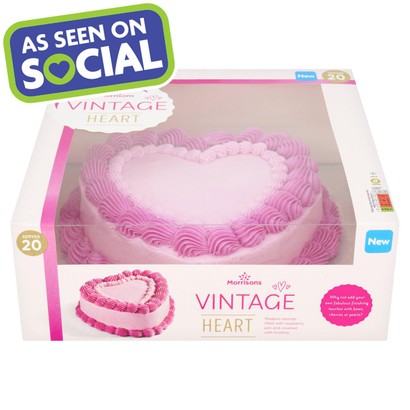 Morrisons Vintage Heart Cake Serves 20 - Morrisons Online Groceries ...