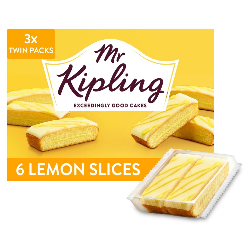 Mr Kipling Lemon Slices Cakes Multipack Snack 3x2pk - Morrisons Online ...