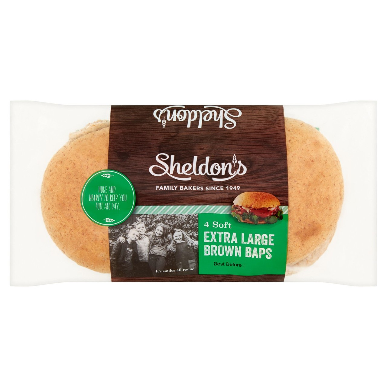 Sheldon's Extra Large Brown Baps - Morrisons Online Groceries & Offers