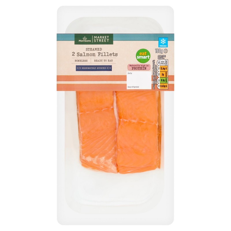 Morrisons Steamed Salmon Fillets 2 Pack - Morrisons Online Groceries ...