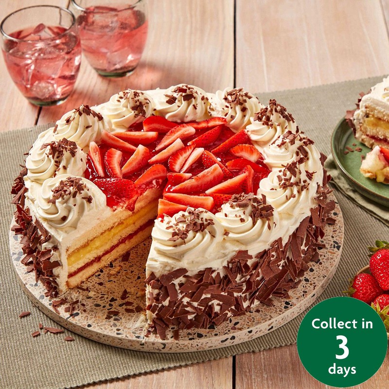 Large Fresh Cream Strawberry Gateau (Serves 16) - Morrisons Online ...