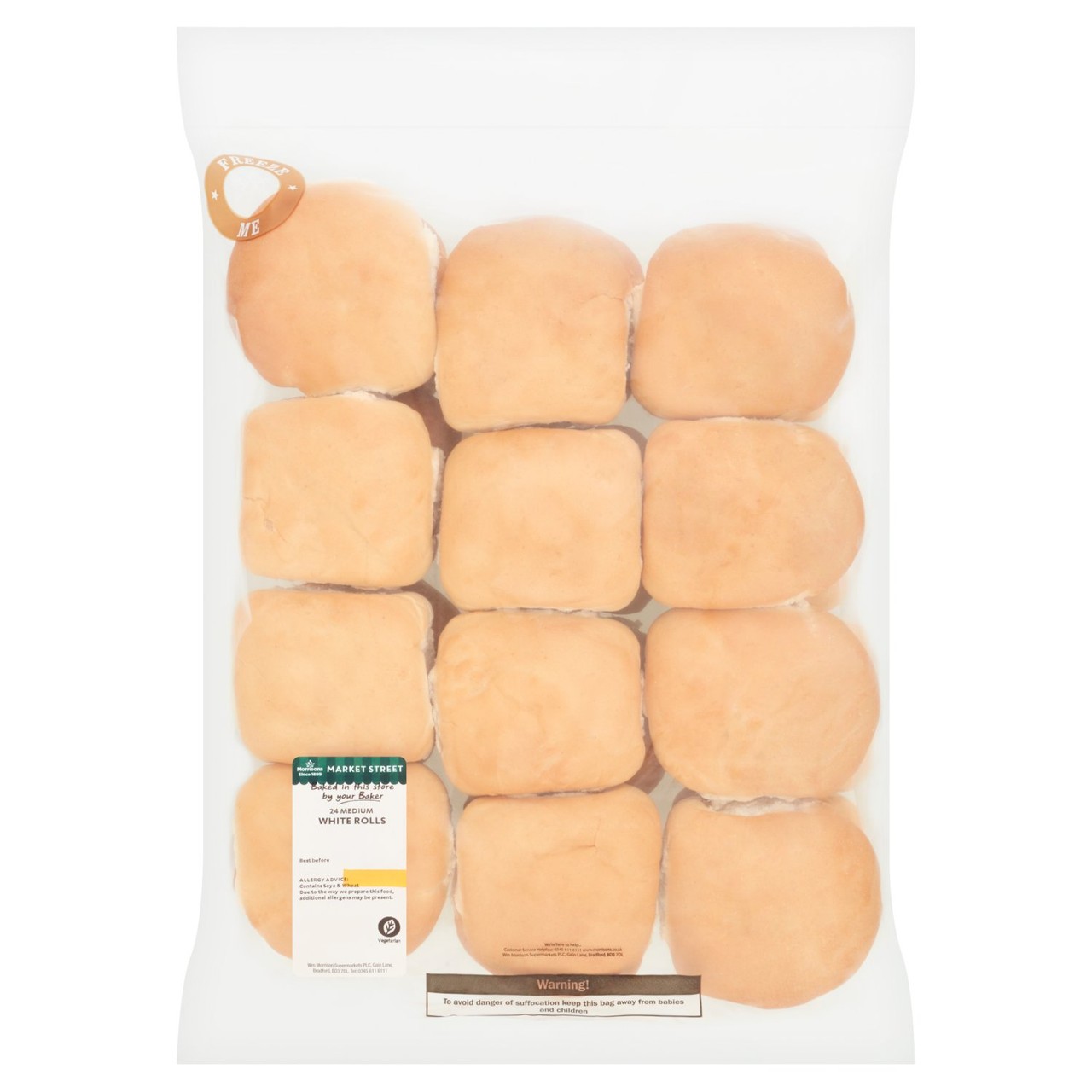 Market Street Medium White Baps - Morrisons Online Groceries & Offers