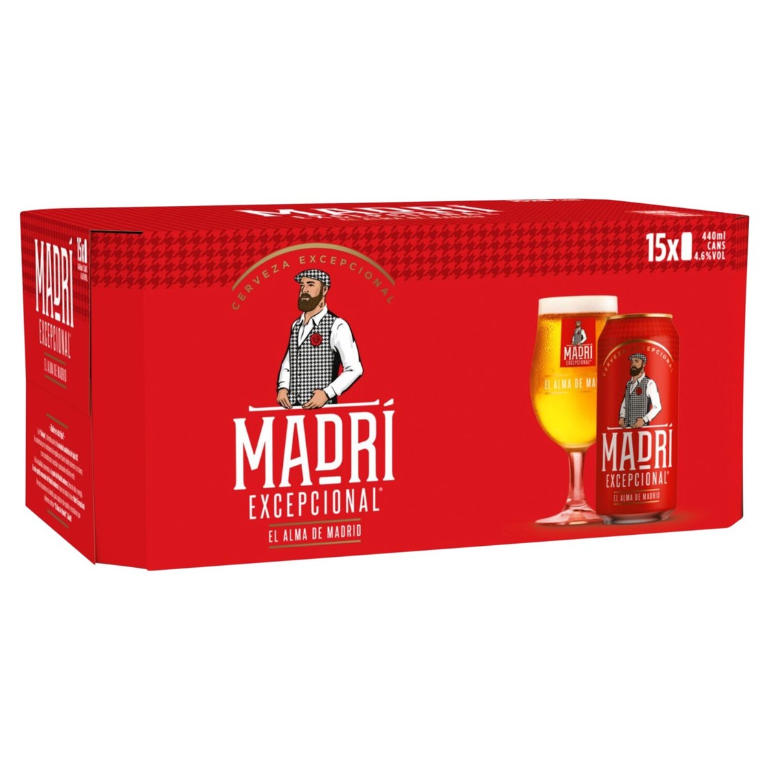 Madri Excepcional Lager Beer Cans 15x440ml - Morrisons Online Groceries ...