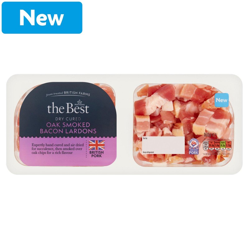 Morrisons The Best Dry Cured Air Dried Oak Smoked Bacon Lardons 160g ...