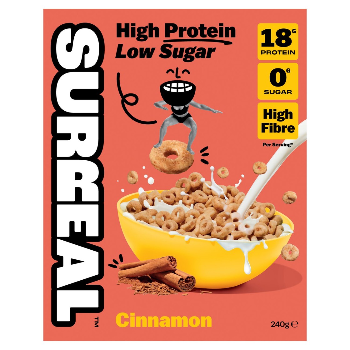 Surreal High Protein Low Sugar Cinnamon Cereal 240g - Morrisons Online ...