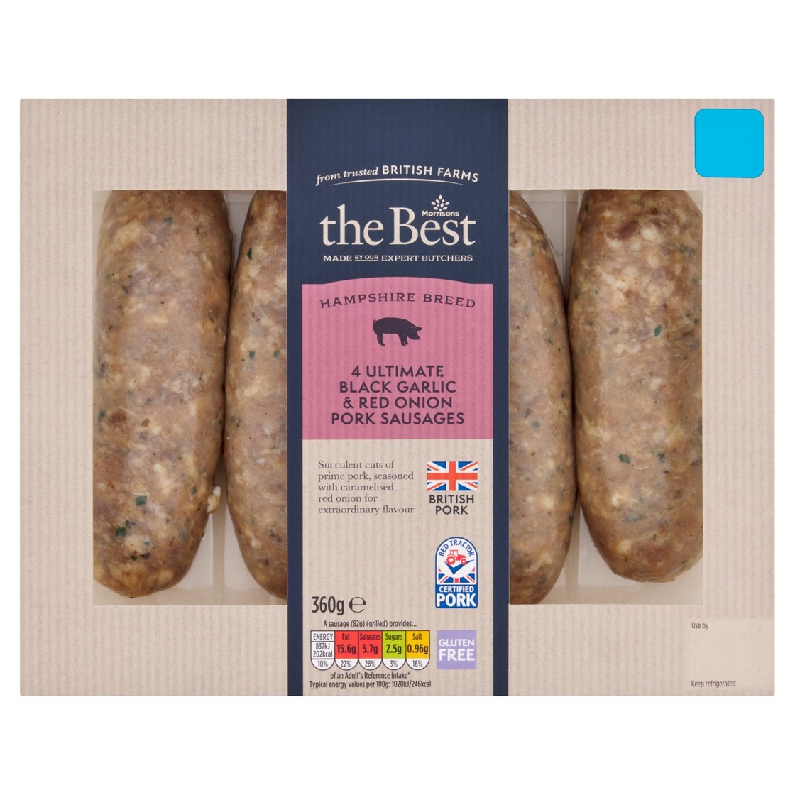 The Best Signature Collection 4 Black Garlic & Red Onion Pork Sausages ...